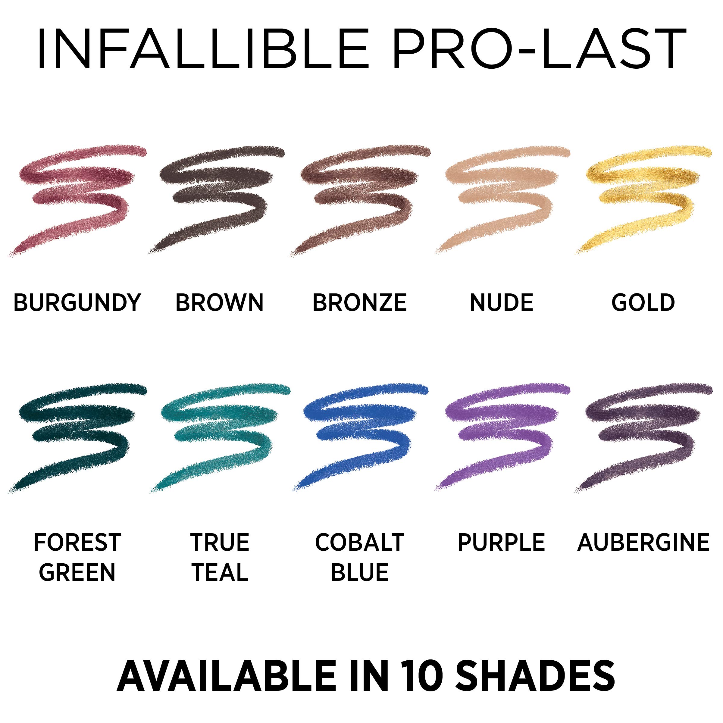 L’Oréal Paris Makeup Infallible Pro-Last Pencil Eyeliner, Waterproof and Smudge-Resistant, Glides on Easily to Create any Look, Aubergine, 0.042 oz.
