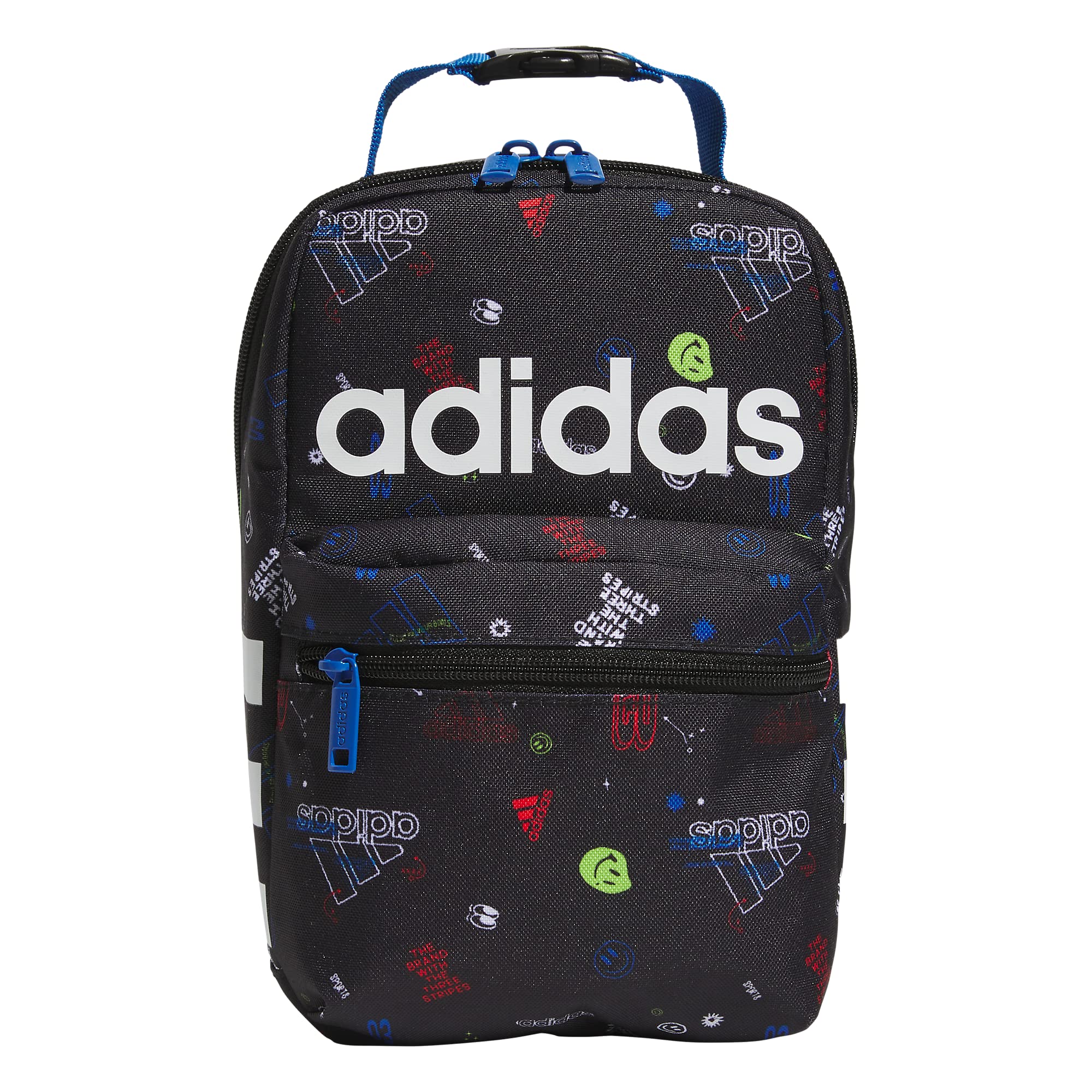 adidas Santiago 2 Insulated Lunch Bag, Icon Brand Love Black/Bright Royal Blue, One Size