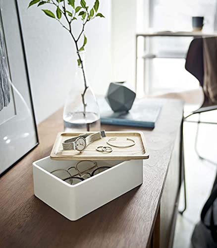 Yamazaki Accessory Box Home | Polystone | Jewelry Organizer, One Size, Ash