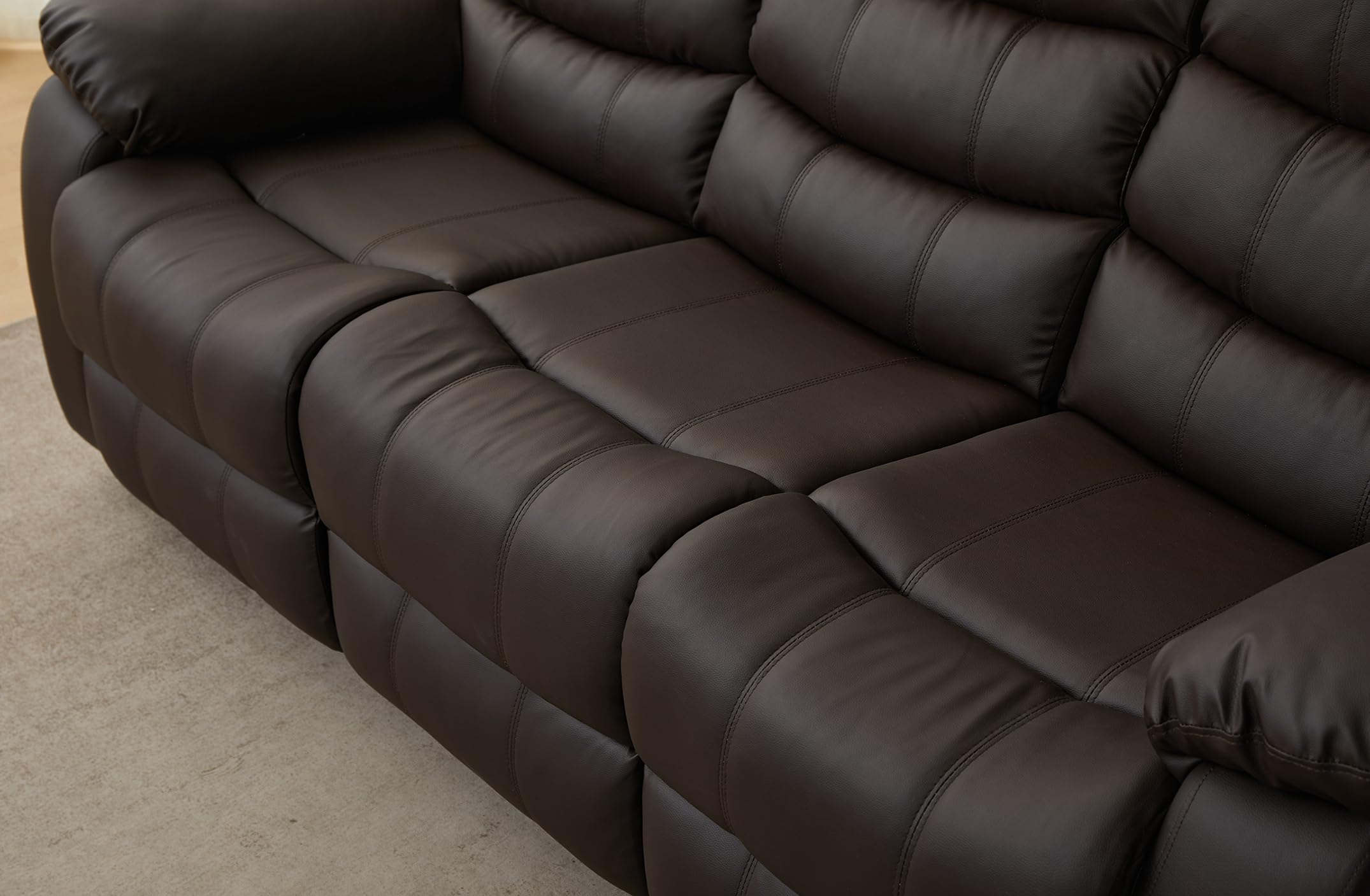 uhome Chair Sofas, 3 Seat, Brown
