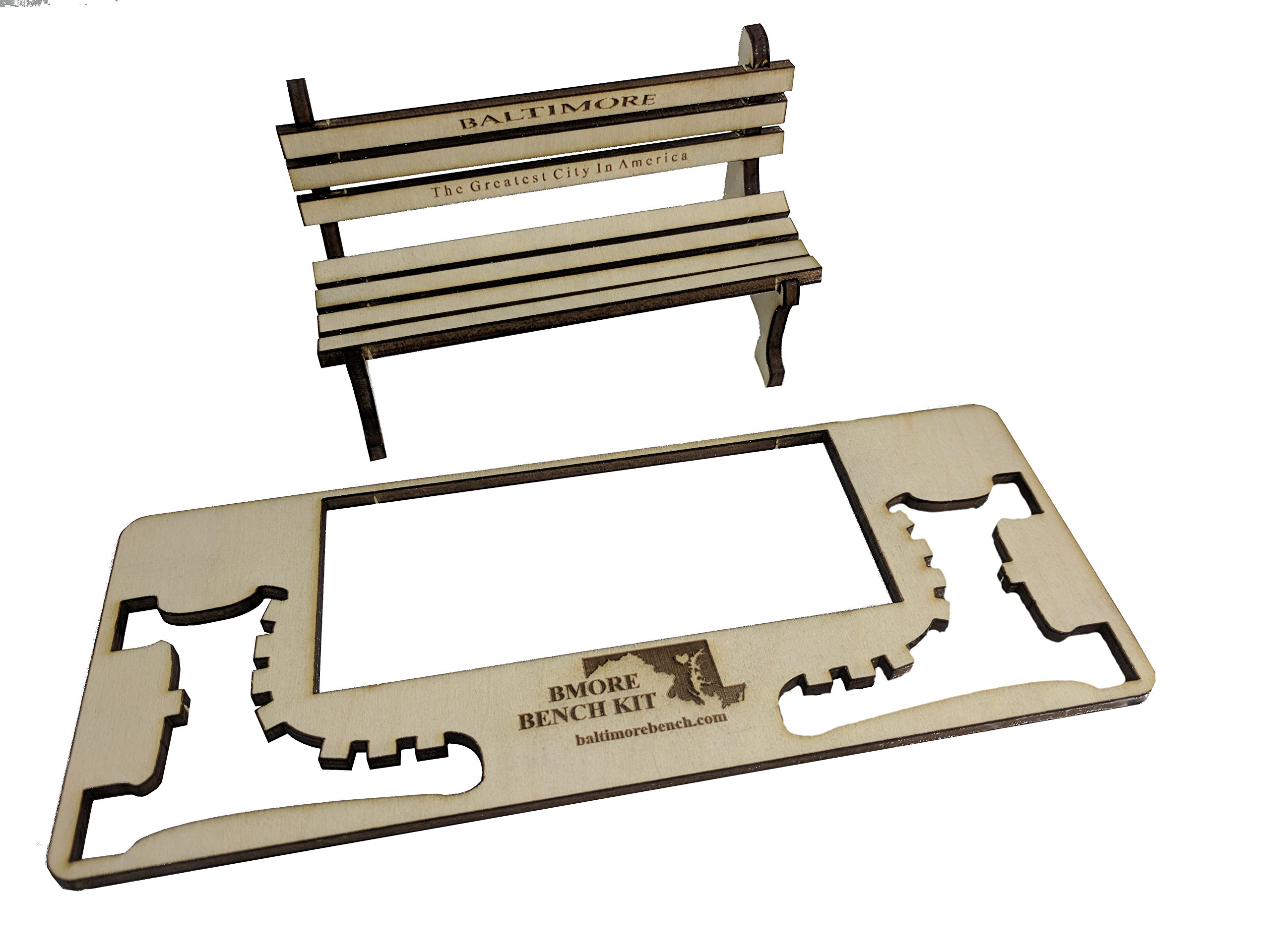 Baltimore Bench Kit Miniature Replica Wood Craft Desk Display