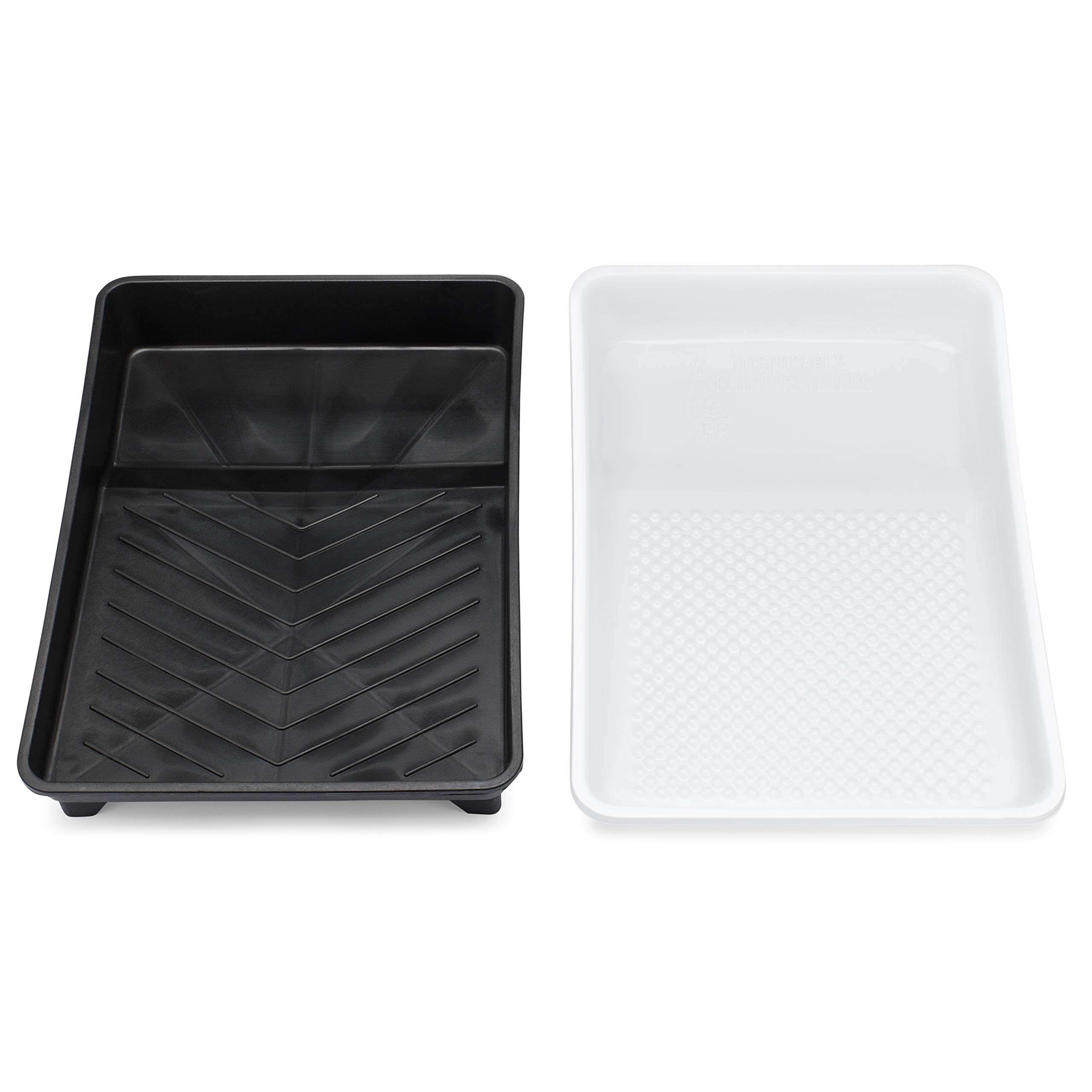 9 Inch Roller Paint Tray Liners with Hard Shell (Includes 10 Pack of Disposable Paint Tray Liners) - Deep Well Paint Trap - Fits Most Paint Rollers