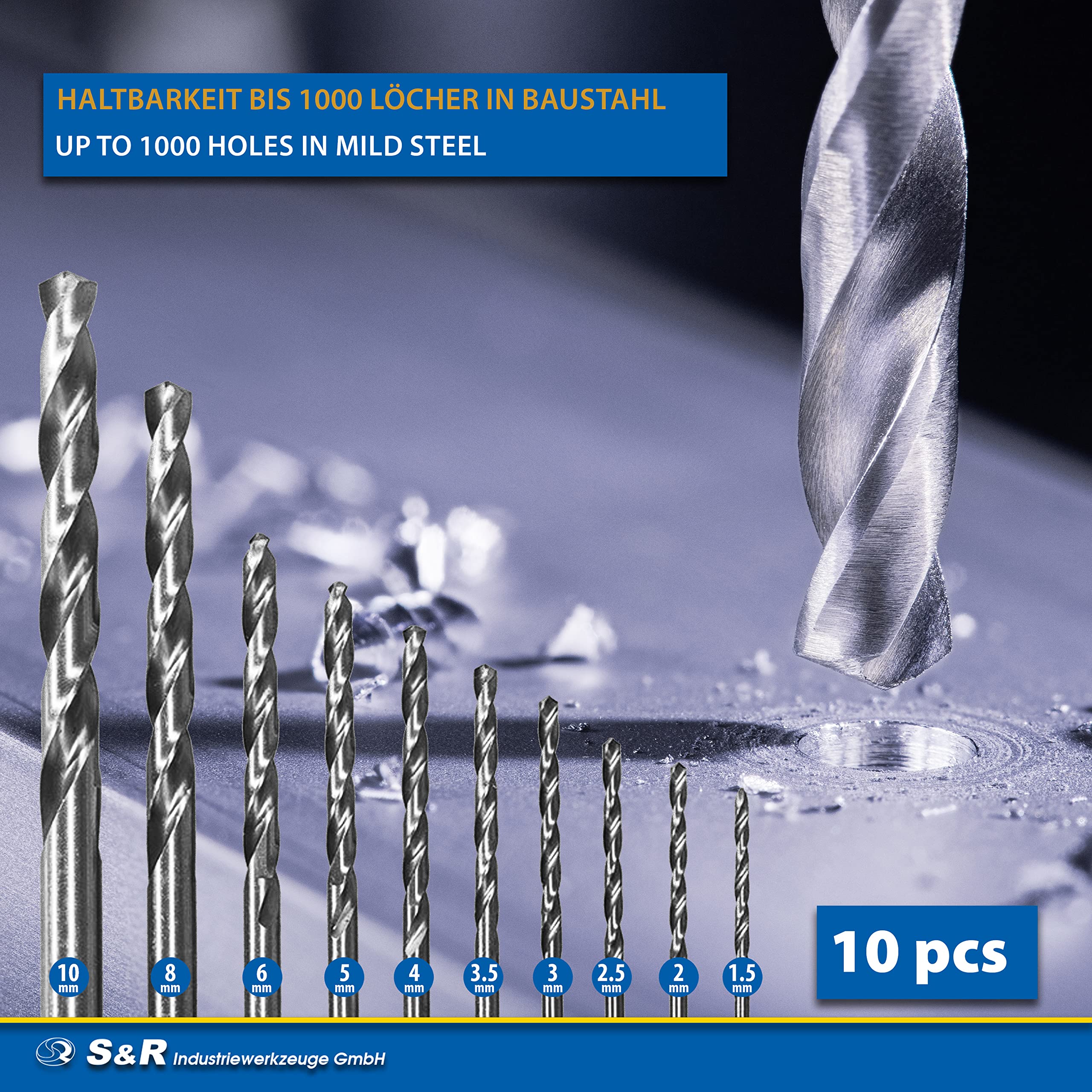 S&R Metal Concrete Masonry Drill Bit Set 23 Pcs. Multi Functional: 10 Metal Drills HSS M2 Steel / 7 Concrete Drills / 6 Wood Drills/Bits Set in Metal Box Multi-Purpose