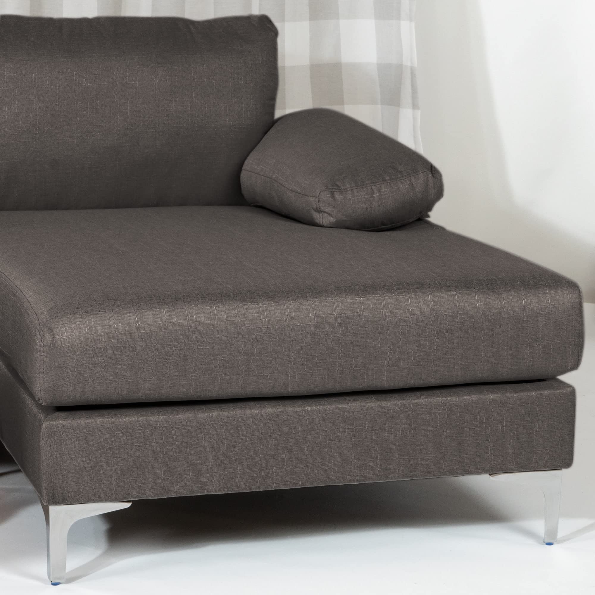 Casa Andrea Milano Modern Large Linen Fabric U-Shape Sectional Sofa, Double Extra Wide Chaise Lounge Couch
