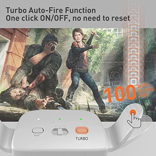 Mytrix Customized Controller with 2 Remappable Paddles for PlayStation 5 (PS5), Programmable Back Buttons with Fast Turbo Auto-Fire, 3 Setup Saving Slots Onboard Switch β White
