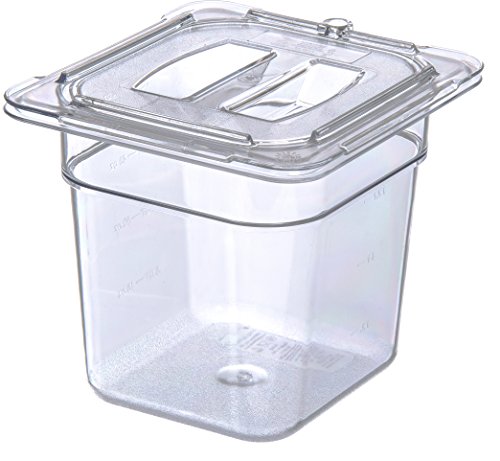 Carlisle FoodService Products Plastic Food Pan 1/6 Size 6 Inches Deep Clear (Pack of 6)