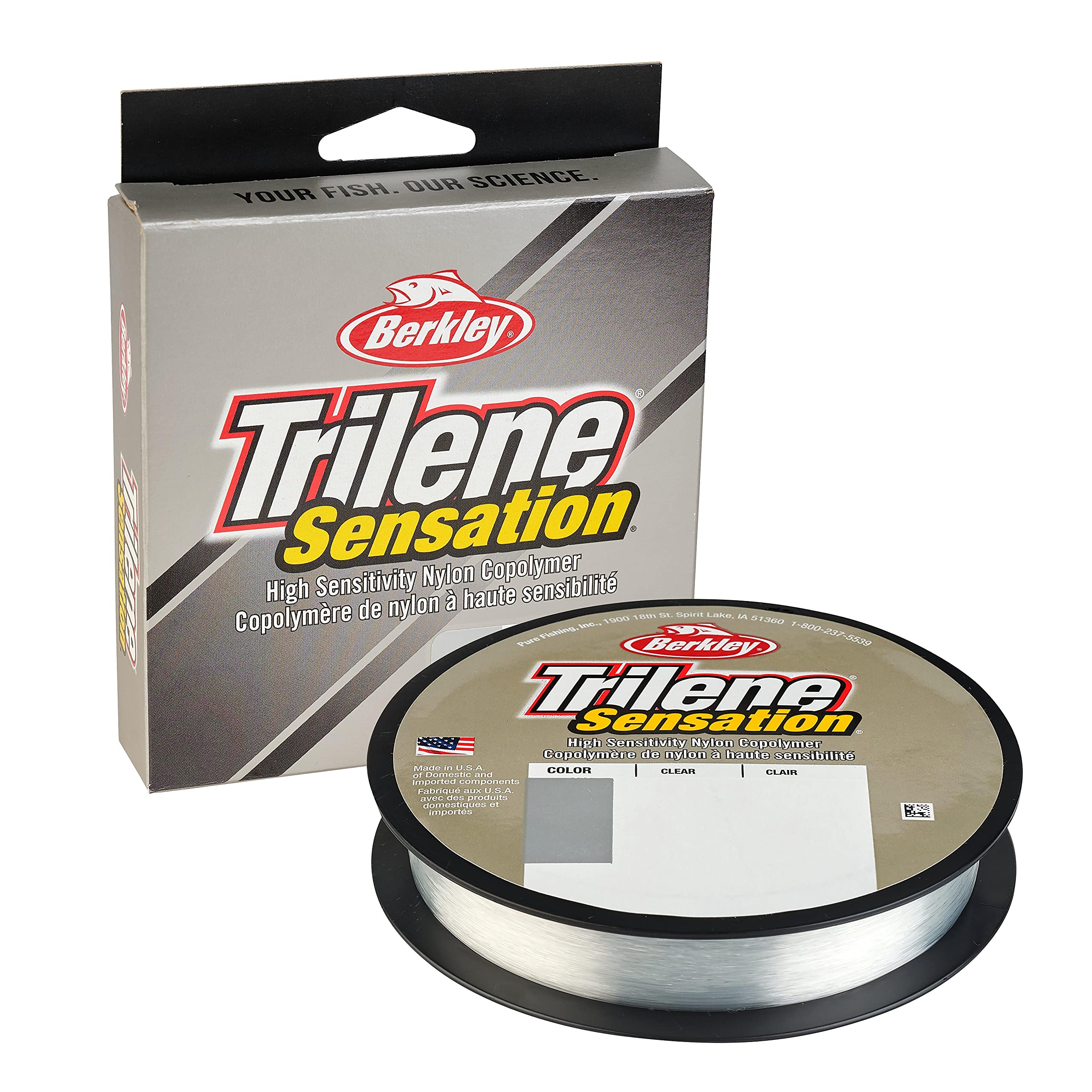 Berkley Trilene® Sensation, Clear, 4lb | 1.8kg Monofilament Fishing Line, Suitable for Freshwater Environments