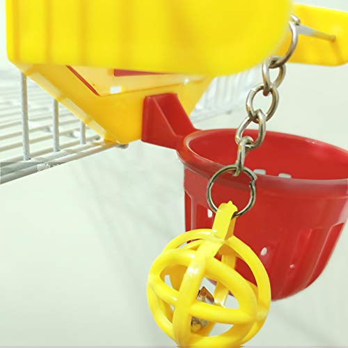 QBLEEV Bird Basketball Toy with Mirror, Bird Hanging Training Toys for Cage,Parrot Chew Ball Foraging Toys, Bird Interactive Intelligence Toy for Budgies Parakeets Cockatiels Conures,Easy to Install