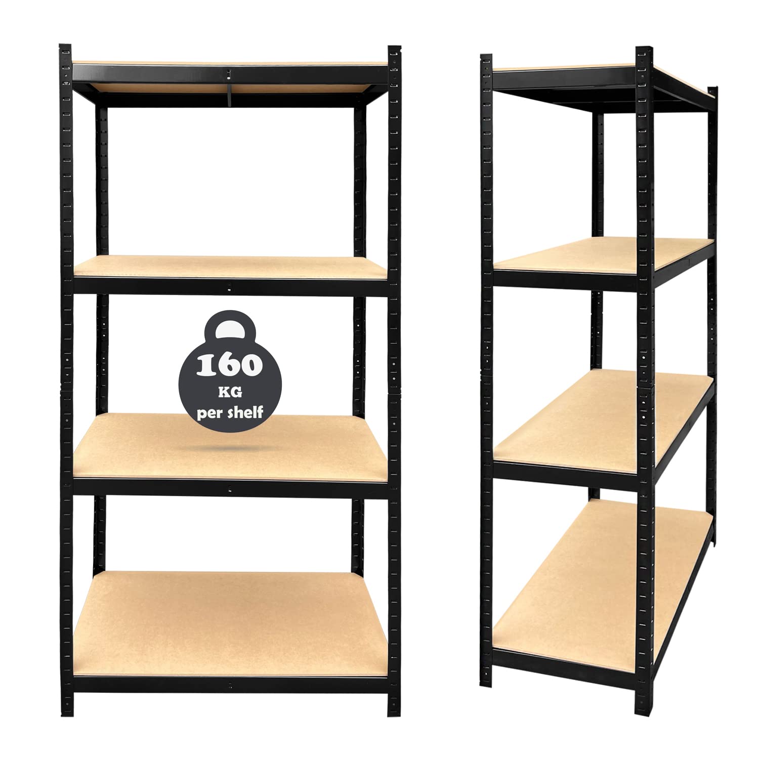 Autofather Shelving Unit and Storage Rack, 63" x 31" x 15" Garage Shelving Metal Frame 4-Tier Garage Storage Shelves for Home/Office/Dormitory/Garage/Kitchen/Bedroom