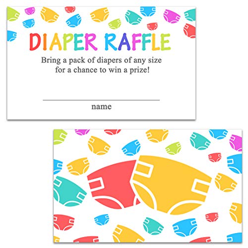 60 Colorful Diaper Raffle Tickets Gender Neutral Baby Shower Game