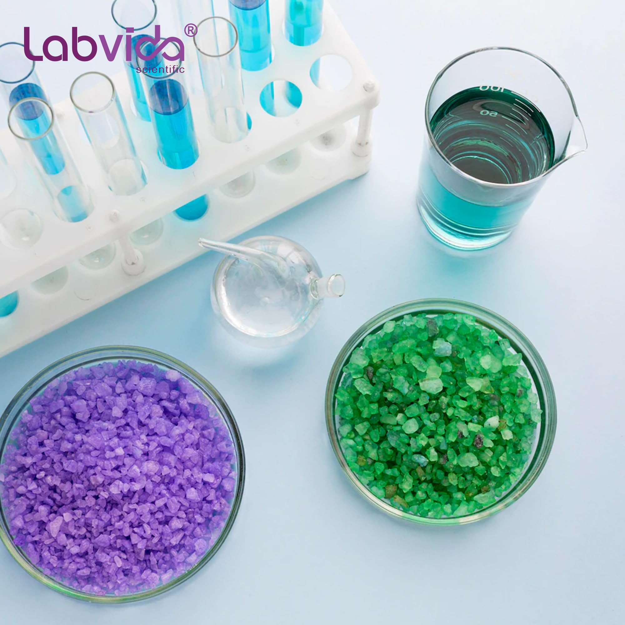 Labvida 4pcs 500ml Upgrated Thick Glass Beakers, Griffin Low Form Beaker Set with Double Scale, 3.3 Boro, LVA012