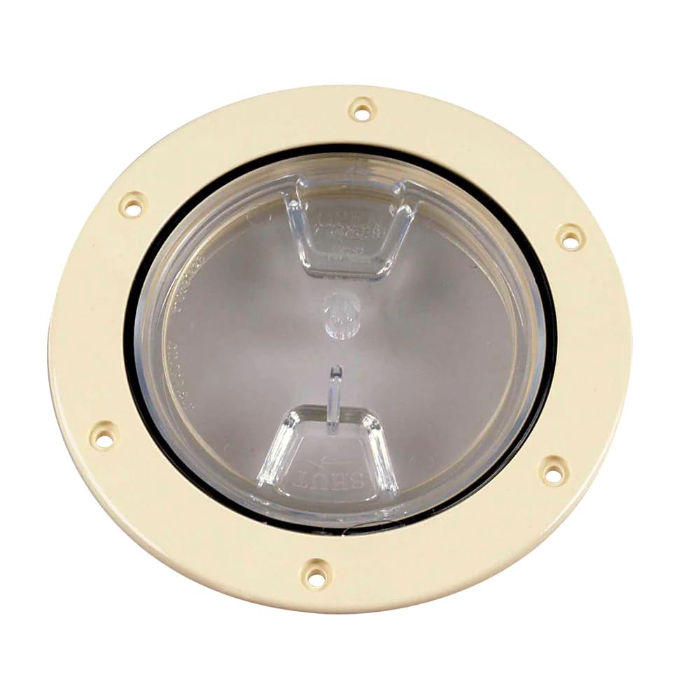 Beckson 4" Clear Center Screw Out DEK Plate (Beige)