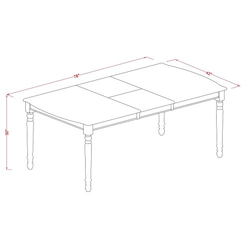 East West Furniture Dover 9 Piece Set Includes a Rectangle Dinner Table with Butterfly Leaf and 8 Dining Room Chairs, 42x78 Inch, Buttermilk & Cherry
