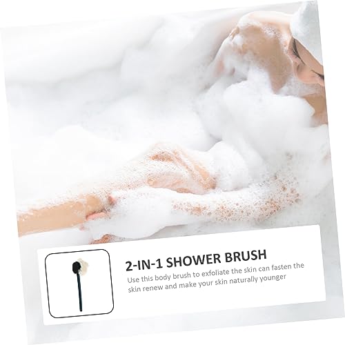 Beavorty Bath Ball Bath Brush Bath Cleaner Brush Bath Scrubber Bath Loofah Body Exfoliating Brush Back Scrubber for Shower Bath Body Brush Bathroom Brush Two-in-one Scrub Bath Tool Back Pad