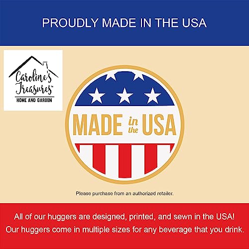 Caroline's Treasures SS4955MUK Springer Spaniel with English Union Jack British Flag Ultra Hugger for slim cans Can Cooler Sleeve Hugger Machine Washable Drink Sleeve Hugger Collapsible Insulator Beve