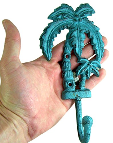 K-Musculo Palm Tree Cast Iron Wall Hooks 8 Inch (Set of 2)