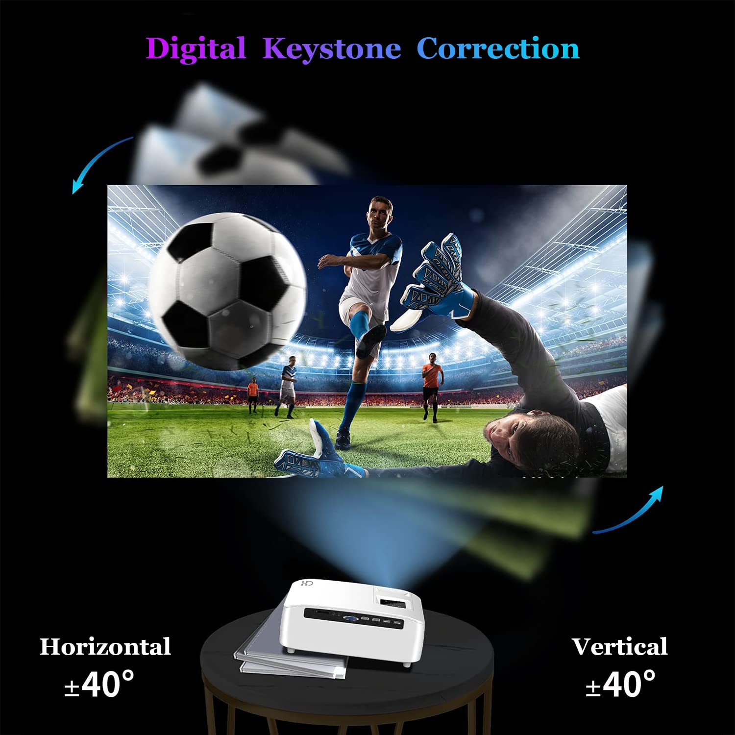4K Projector with WiFi and Bluetooth,XNoogo 900 ANSI Outdoor Projector with 450" Display,4k Movie Projector Support 50% Zoom,Dolby Audio,Native 1080P Projectors Compatible w/TV Stick/Phone/PC/Laptop