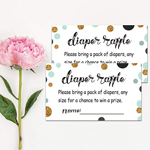50 Fashion Diaper Raffle Tickets for Baby Shower Invitation Inserts, Baby Shower Game Cards.