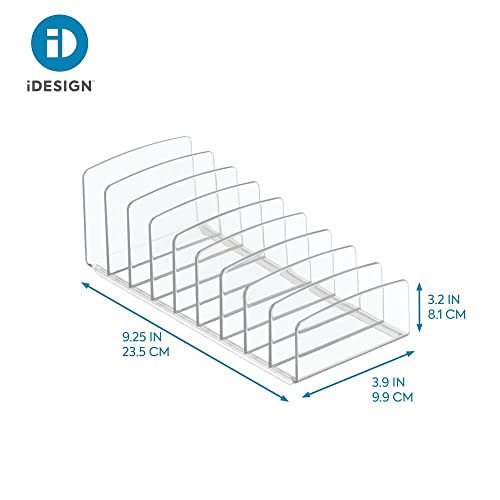 iDesign BPA-Free Plastic Divided Makeup Palette Cosmetic Organizer, The Clarity Collection – 9.25" x 3.86" x 3.2", Clear