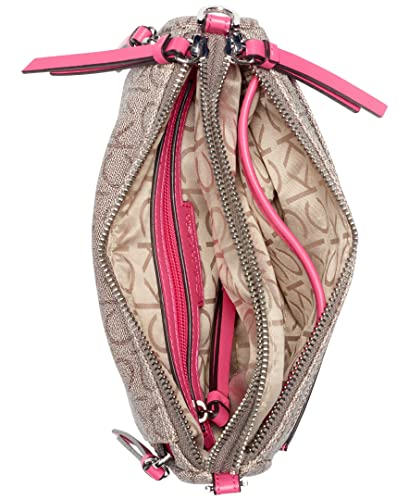 Calvin Klein Jana Novelty Convertible Crossbody & Belt Bag, Almond/Taupe/Pink Flambe