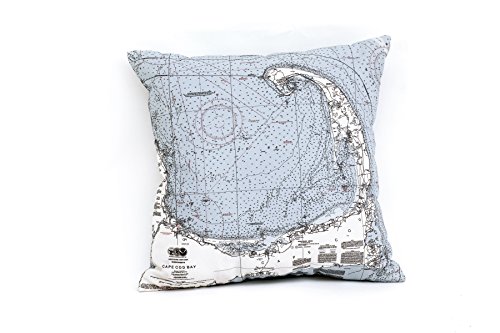 Cape Cod Indoor/Outdoor Nautical Chart Throw Pillow