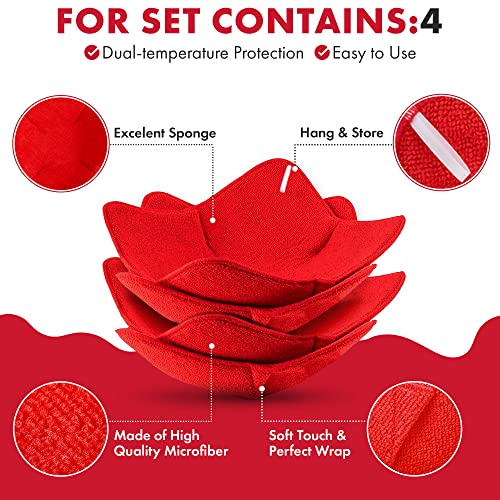 Microwave Bowl Huggers Warmers for Food Microfiber Heat Resistant Food Warmer Set Microwave Safe Handle Hot and Cold Bowls Holder Without Burning Your Hands Set of 4 Microwave Bowl Huggers