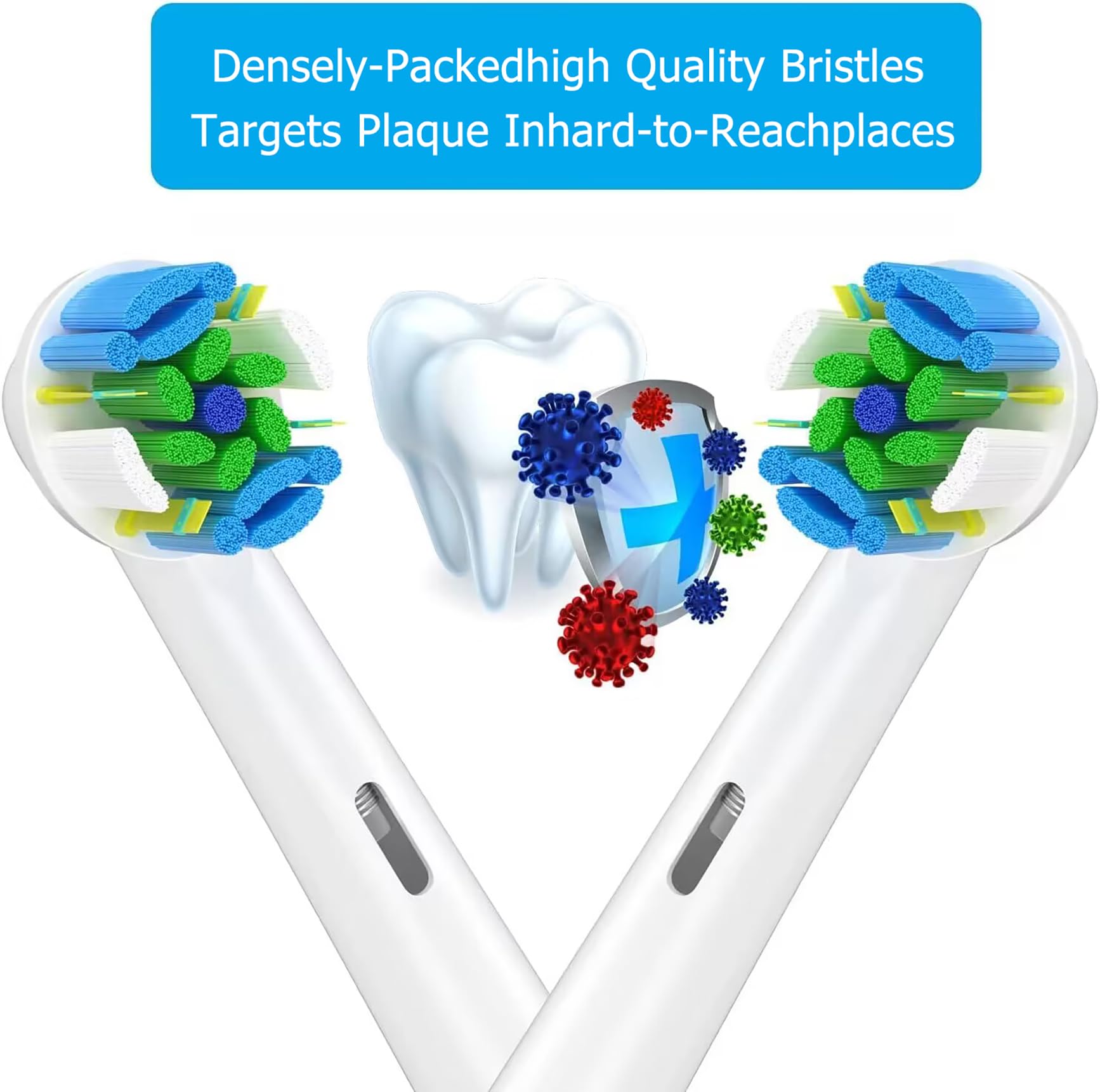 Schallcare Replacement Brush Heads Compatible with Oral B Braun Electric Toothbrush - Floss Toothbrush Head Fit for Oral B Pro 1000 Genius Smart Series (12 Pack)