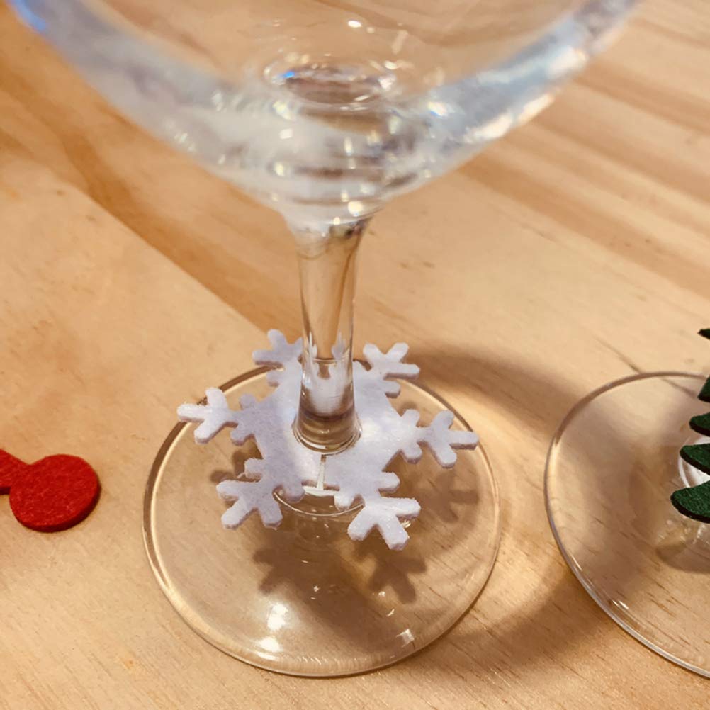 Amosfun 9pcs A Set Christmas Wine Glass Marker Creative Design Drinking Cup Identifier Party Cup Sign Festival Decors Christmas Supplies