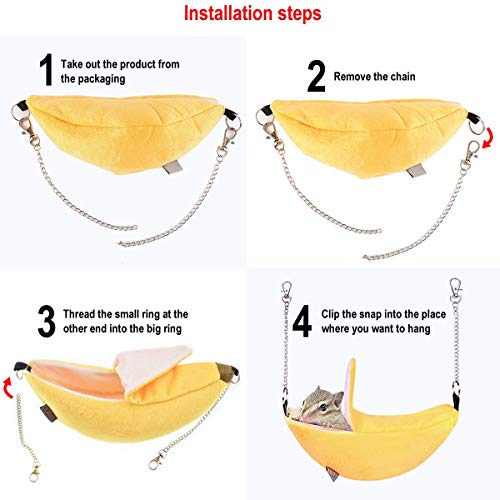 KUDES Banana Hamster Bed House Hammock Small Animals Hanging Warm Bed House Cage Nest Hamster Accessories