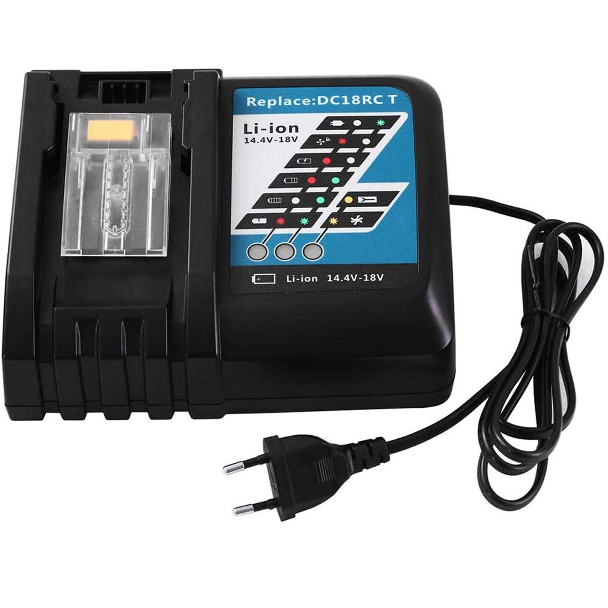 6.0Ah BL1860B 18 Volt Replacement Battery and DC18RC Charger Compatible with Makita 18V Battery Lithium ion BL1815 BL1820 BL1830 BL1840 BL1850 BL1850B BL1860 LXT-400 Cordless Power Tools (Black)
