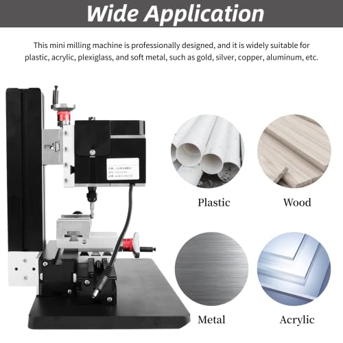 60W 12000RPM Mini Milling Lathe,100-240V DIY Mini Lathe Mini Miller,Mini Metal Lathe DIY Miniature Milling Machine Miller