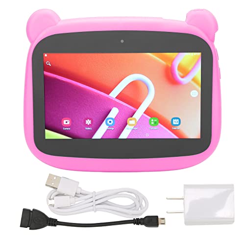 7 Inch Tablet, Kids Tablet Little Bear Shaped 2GB 32GB 5000mAh Octa Core CPU, Toddler Tablet 5G WiFi Dual Band 100‑240V (US Plug)
