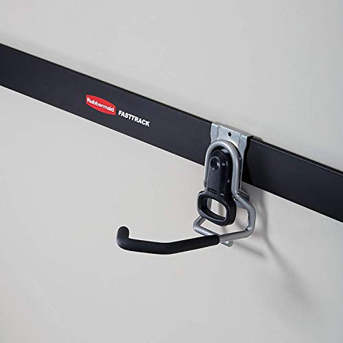 Rubbermaid Heavy Duty Universal Vertical FastTrack Hanging Wall Mount Bike Hook Garage Storage Organizer (2 Pack)