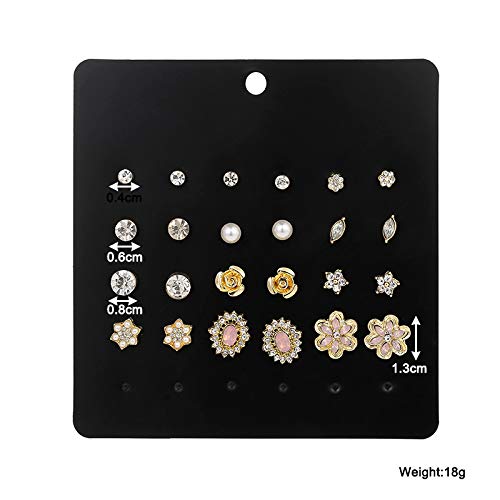 42 Pairs Earrings Set Assorted Multiple Stud Earrings Set for Women Earring Set for Multiple Piercings Statement Earrings Friendship Jewelry (#1)