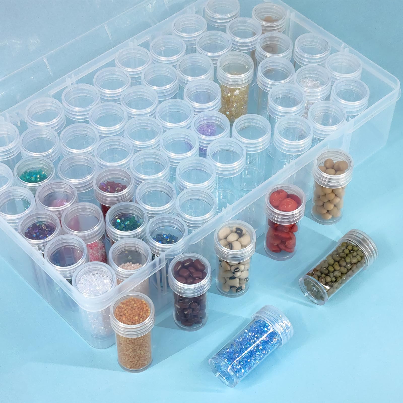 HMMHYY Small Storage Containers, 60 Seed Storage Organizers, Diamond Art Storage Containers Accessories Boxes With Stickers, Seed Storage Containers For Flower Plants Garden