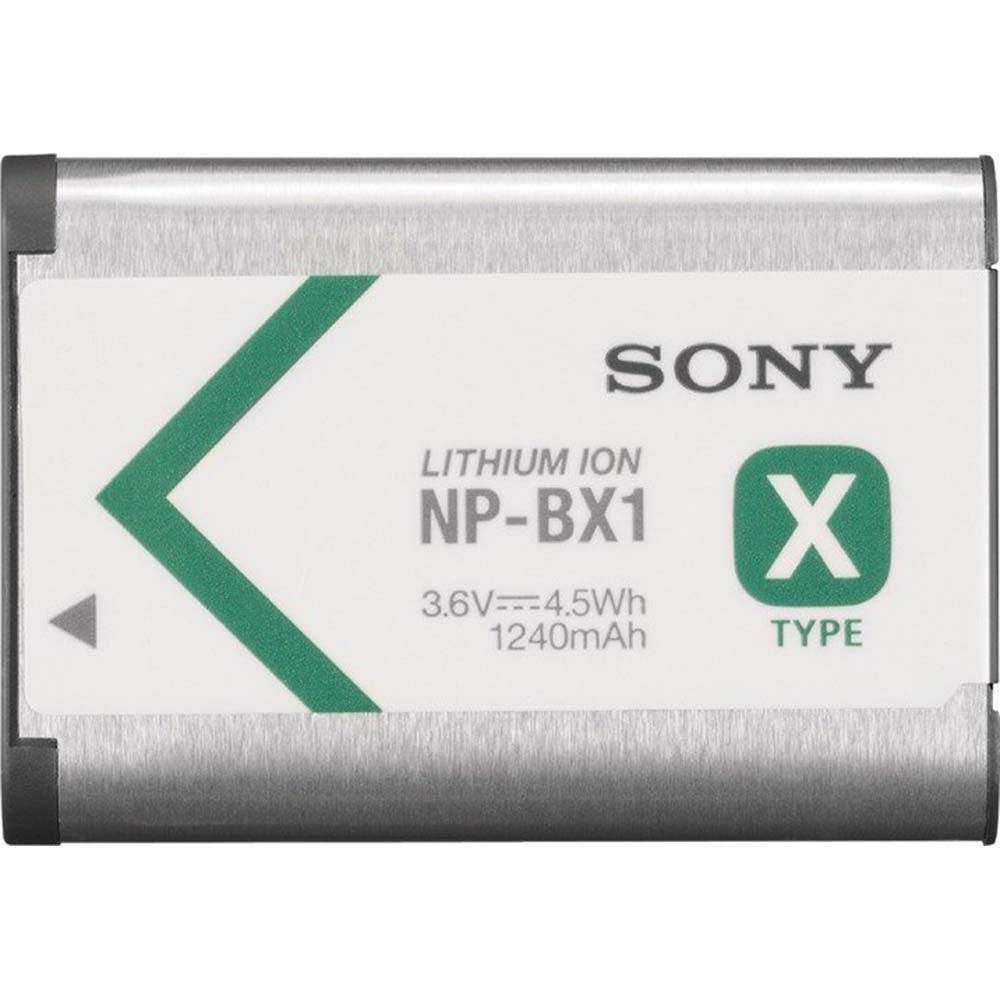 Sony NP-BX1 Lithium-Ion X Type Battery, Silver (2-Pack) Bundle with Lexar Professional 633x 64GB UHS-1 Class 10 SDXC Memory Card and Deco Photo All-in-One Cleaning Kit with Carry Case (7 Items)