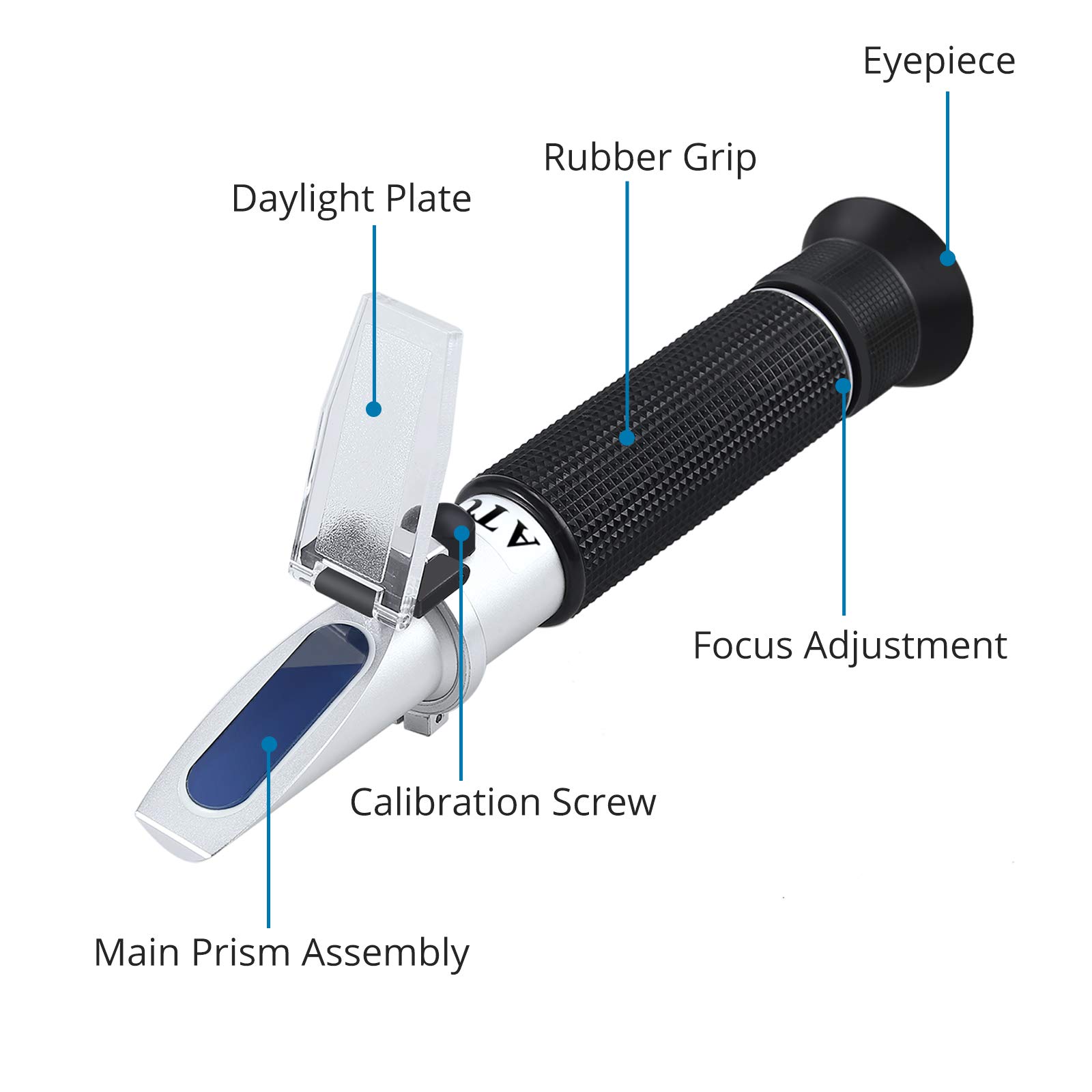 AUTOUTLET Alcohol Refractometer with ATC 0-80% Vinometer Alcohol Tester - Accurately Measure ABV, Alcohol Volume Percent for Spirits, Liquor, Distilled Beverages, and Homebrewing