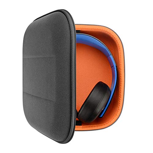 Geekria Shield Gaming Headset Case for Large Over-Ear Headphones, Replacement Hard Shell Travel Carrying Bag with Cable Storage, Compatible with Sony, Sennheiser, Turtle Headsets (Grey)