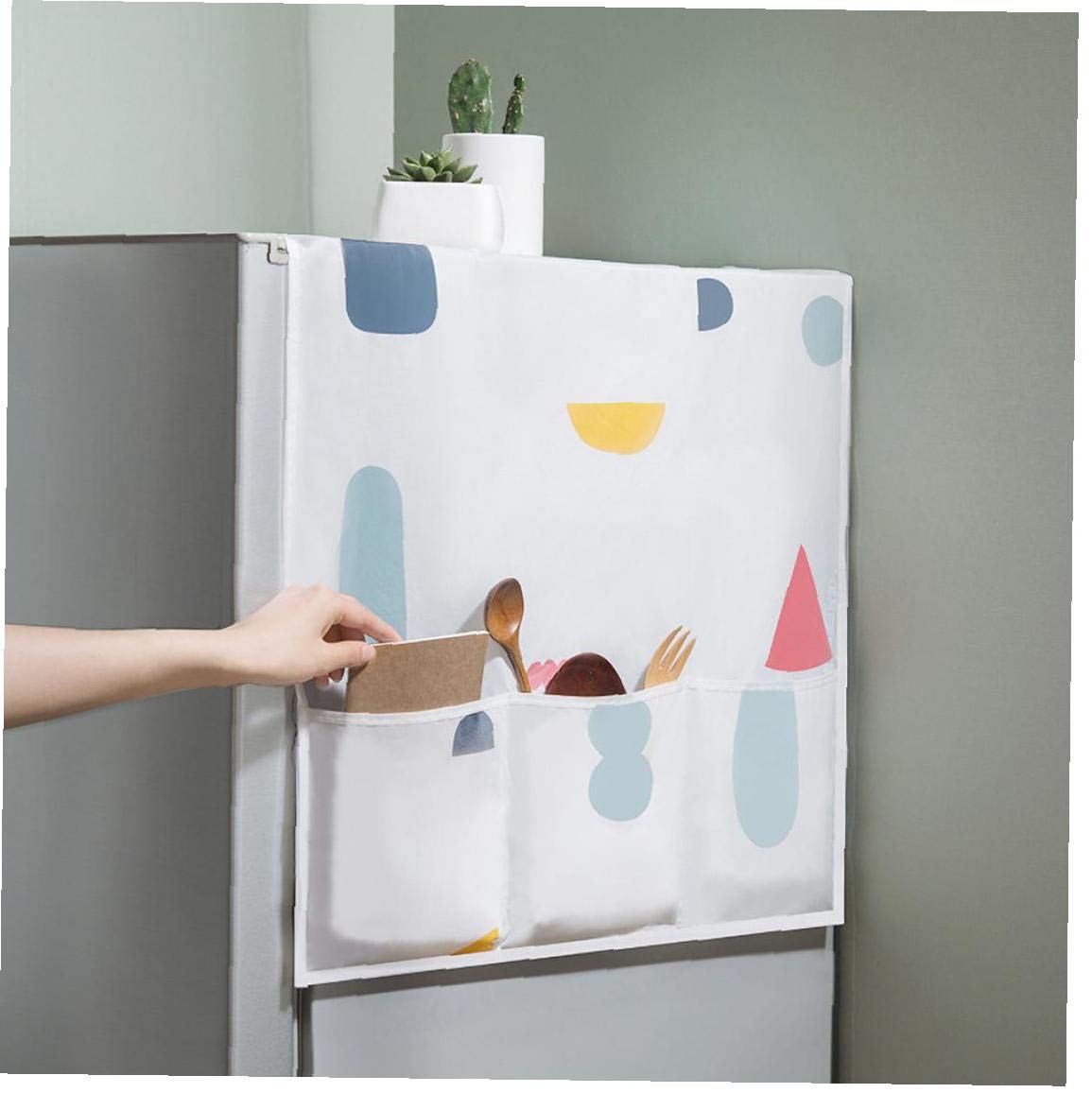 AMOYER 1pc Fridge Dust Cover Waterproof Cotton Washing Machine Top Dust Cover Universal Refrigerator Microwave Oven Decor Storage Bag