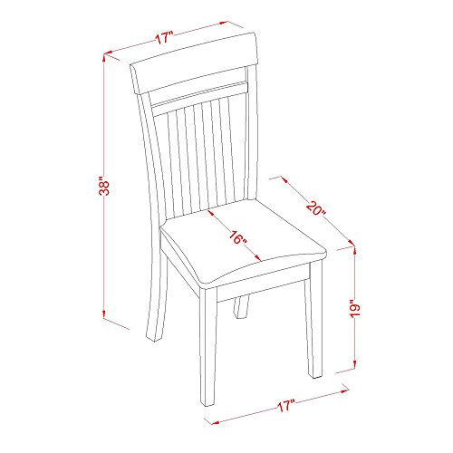 East West Furniture PSCA5-MAH-LC Dining Set, 5-Piece