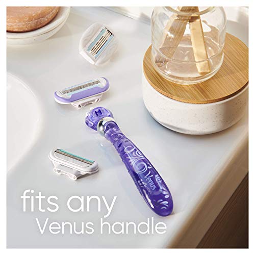Gillette Venus Deluxe Smooth Swirl Razor Blades Women, Pack of 3 Razor Blade Refills, Lubrastrip with A Touch of Vitamin E