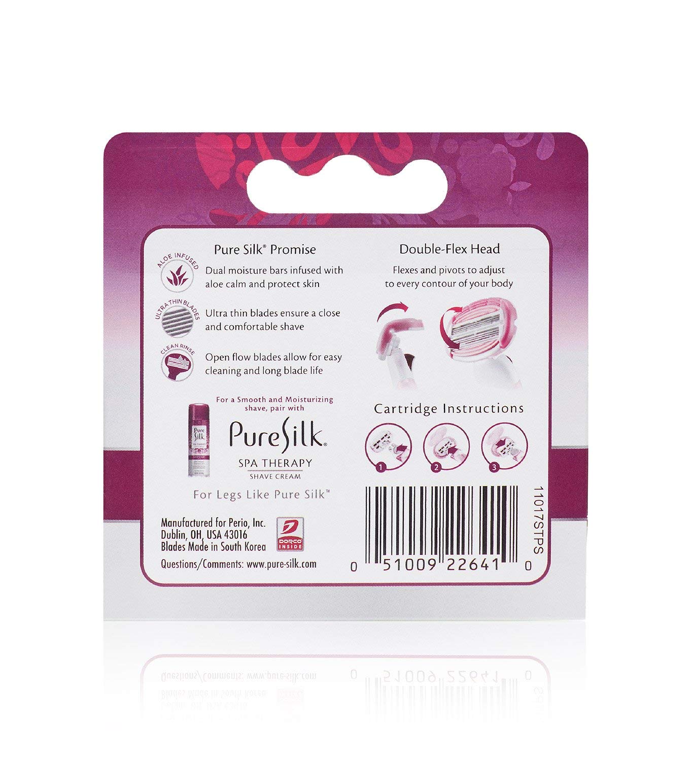 Pure Silk Contour 6 Women’s Razor Blade Refills (12 count) with Free Contour 6 Handle