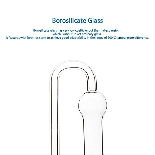 stonylab Glass U-Shaped Drying Tube, Borosilicate Glass 360 Degrees Bent Drying Tube with Inner 24/40 Standard Taper Joint for Organic Synthesis Chemistry Laboratory Lab Supply