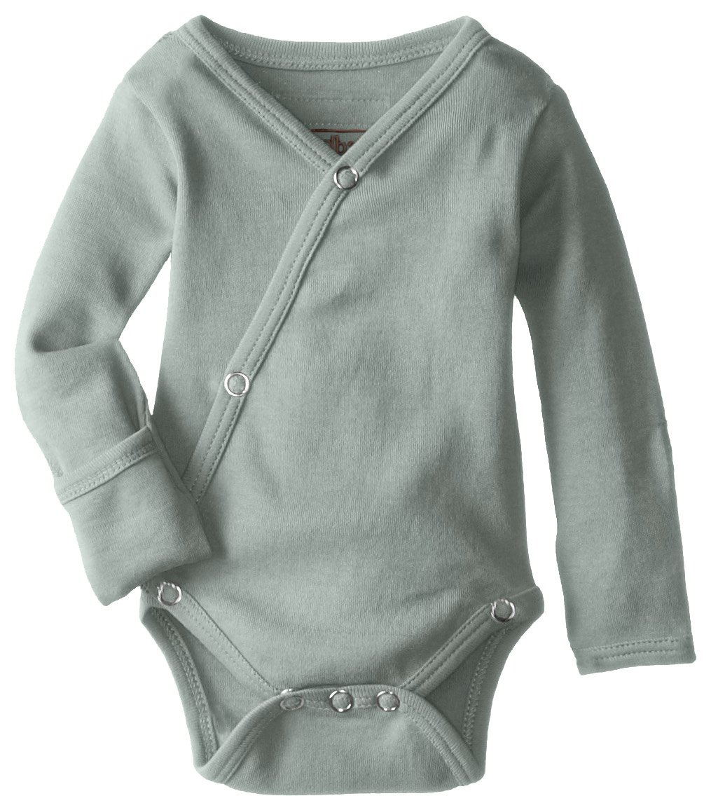 L'ovedbaby Unisex Baby Organic Cotton Kimono Bodysuit, Green, 0-3 Months US