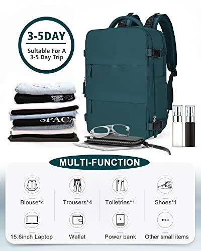 bergsalz Backpack For Women Travel Bag Weekender Lightweight Medium Backpack Peacock Blue For Men Hiking Waterproof Gym Bag Travel Essential Canvas Bag Carry On Backpack For Sport Fan Laptop Bag