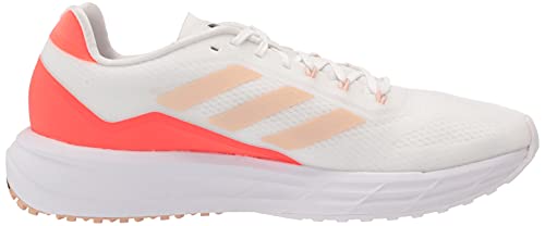adidas Women's Sl20.2 Running Shoe, White/Halo Blush/Solar Red, 8.5