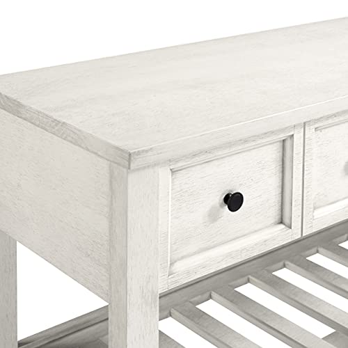 Walker Edison Modern Farmhouse Wood Buffet Sideboard Entryway Serving Storage Cabinet Doors-Dining Room Console, 48 Inch, White