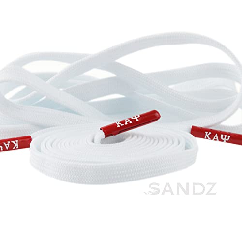 Kappa Alpha Psi shoelaces with KAΨ embossed aglets (White)