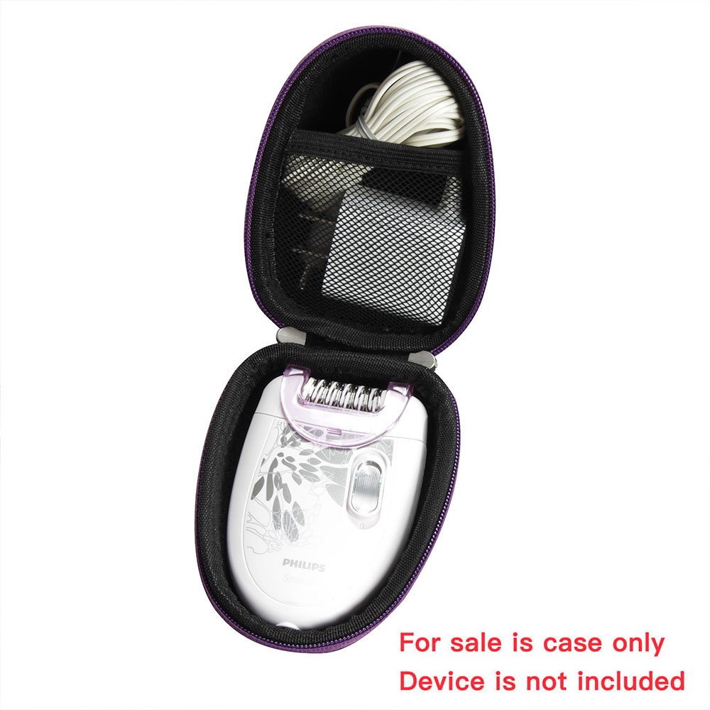 for Philips BRE235/04 / Philips HP6401 Satinelle Epilator Electric Shaver Travel EVA Hard Protective Case Carrying Pouch Cover Bag by Hermitshell (Purple)