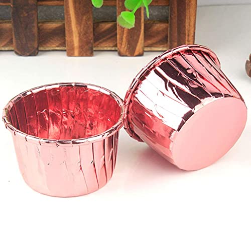Aluminum Foil Cupcake Cups Cupcake Liners 50Pcs Disposable Ramekin MuffinBaking Cups Little Foil Cups Cupcake Ramekin Holder Cups Ramekins for Baking Foil Baking Cups